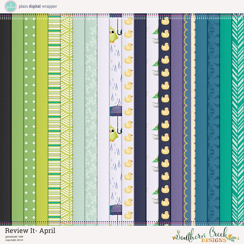 Review It: April- April Showers Digital Scrapbooking Kit - 20 Paper ...