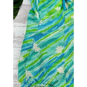 1960s Peter Pan by Oleg Cassini Green and Blue Beach Swim Swimsuit ...