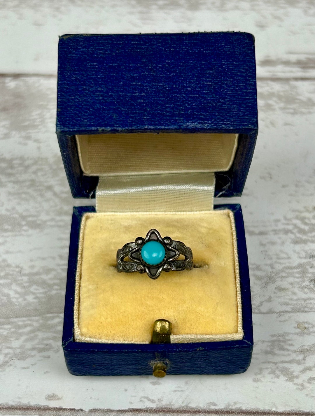 Vintage BELL TRADING POST Sterling Silver & Turquoise Pinky Ring ...