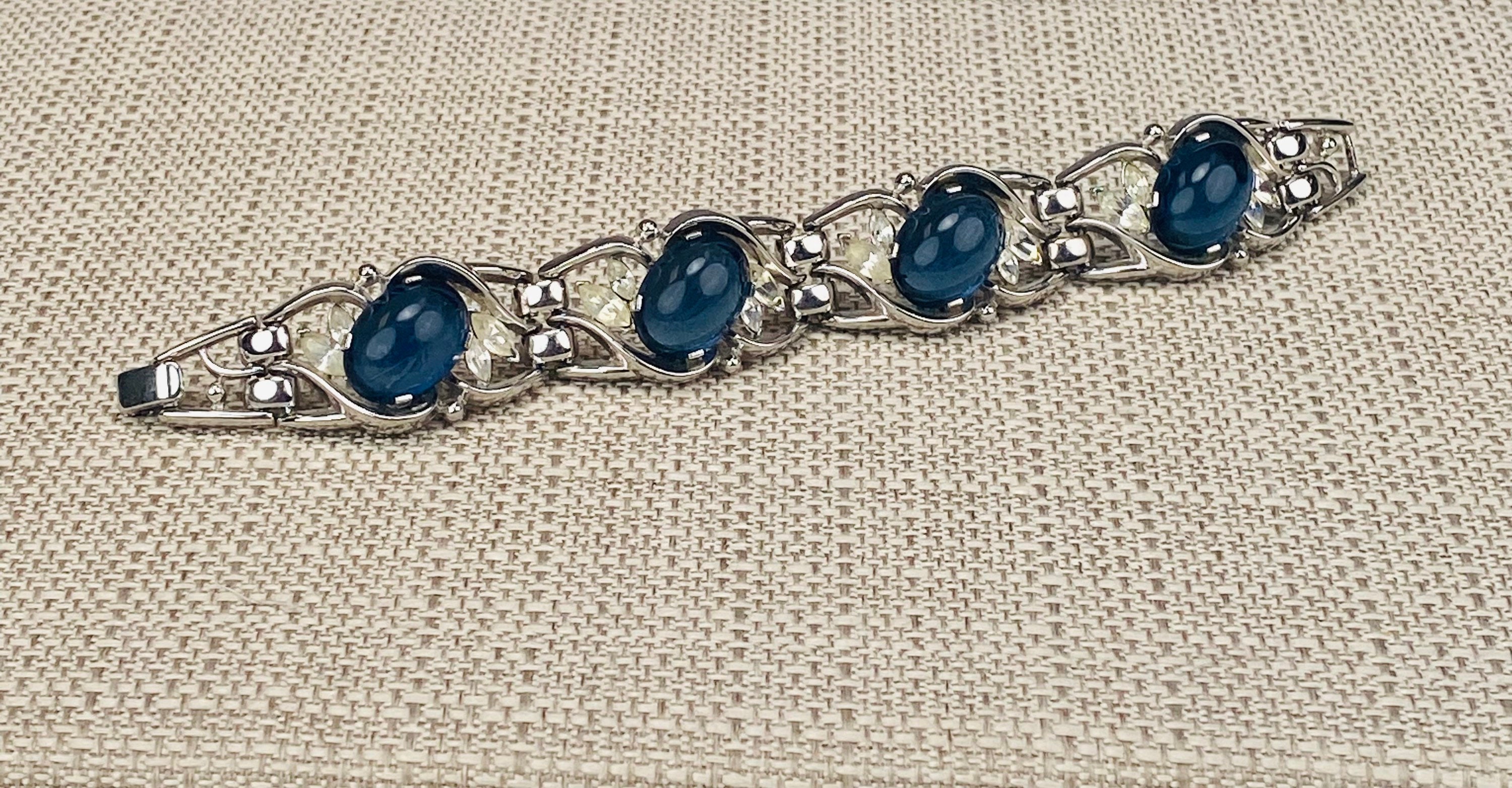 Vintage 1950s Trifari Pat Pending Silver Toned Bracelet With - Etsy
