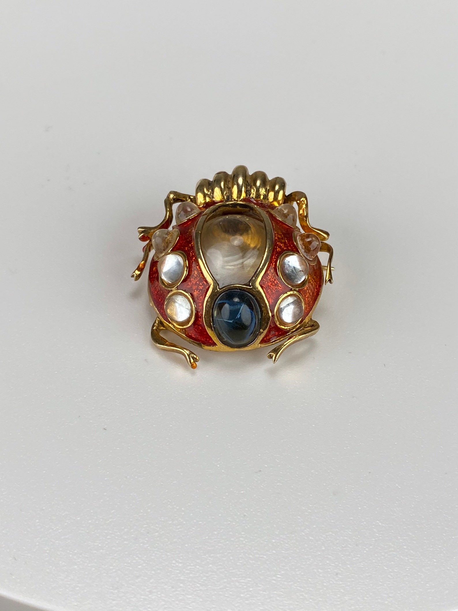 RARE Vintage Retro Lady Bug Jelly Belly Gold Toned Sterling | Etsy