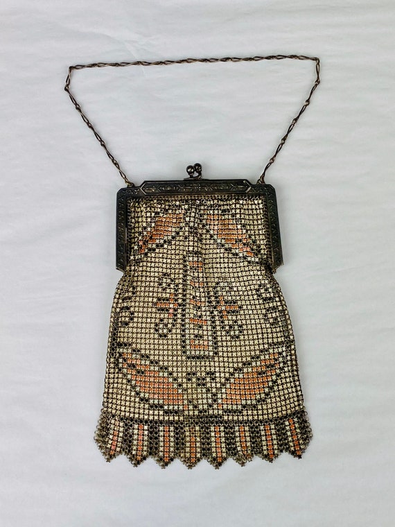 Antique Edwardian Chainmail Mini Enamel Coin Purse / … - Gem