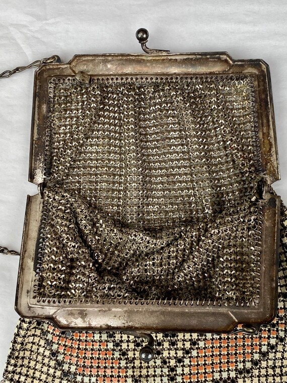 Antique Edwardian Chainmail Mini Enamel Coin Purse / … - Gem