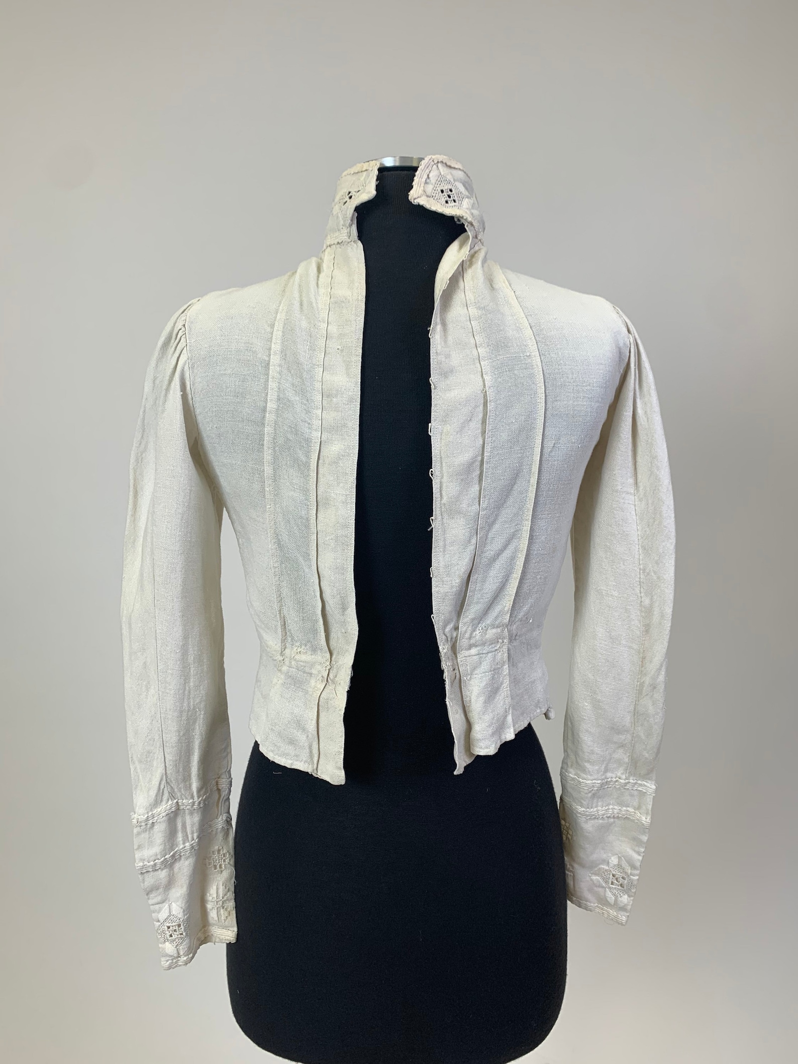 Authentic Antique Edwardian Victorian White Linen Embroidered Bodice or ...