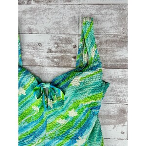 1960s Peter Pan by Oleg Cassini Green and Blue Beach Swim Swimsuit ...