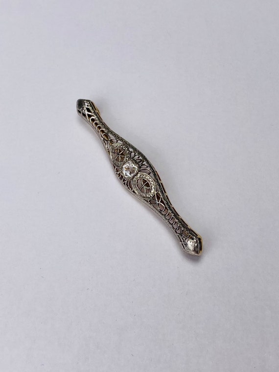 Antique Victorian filigree long solid white and yello… - Gem