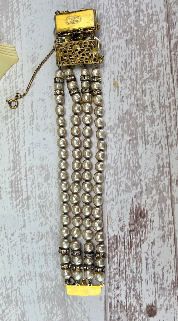 1960s Vintage Miriam Haskell Baroque glass Pearl rhin… - Gem