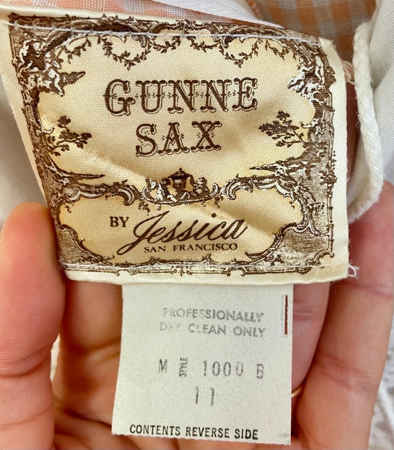 Rare Vintage 1970s Designer Gunne Sax Pink and White … - Gem