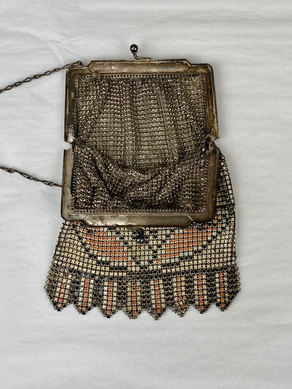 Antique Edwardian Chainmail Mini Enamel Coin Purse / … - Gem