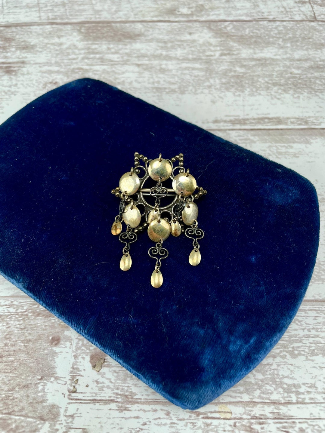 Antique Solje Elvik & Co. Norwegian Silver Bunad Pin or Wedding Brooch ...