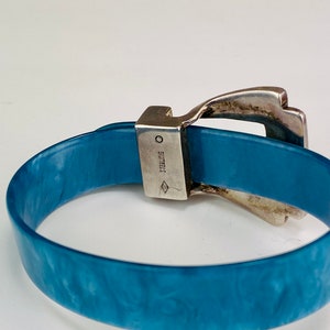 Vintage Judith Jack 1970s Iridescent Blue Lucite Bracelet Bangle With ...