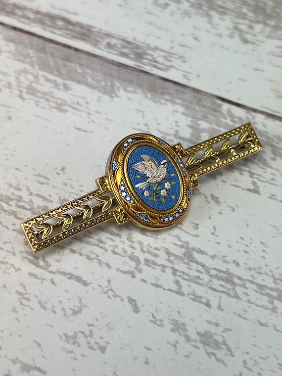 Victorian micro mosaic dove - Gem