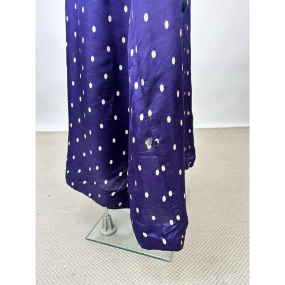 Antique Victorian 1890s Navy Blue Octagon Print Dress… - Gem