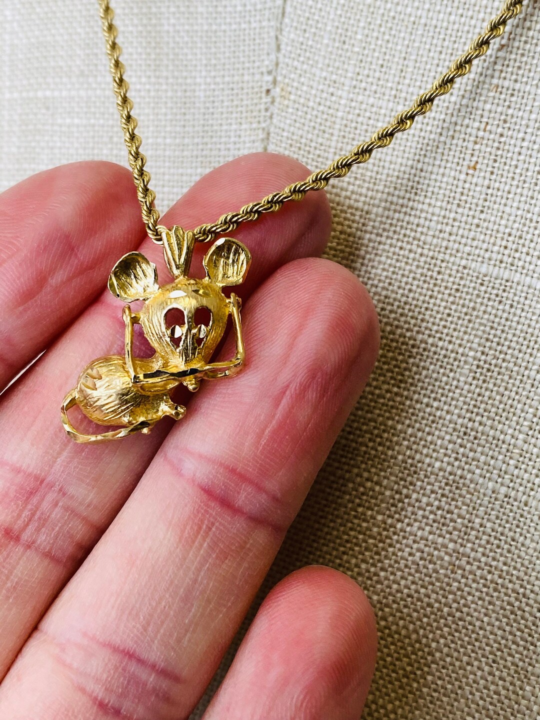 Vintage Solid 14k Marked Yellow Gold Mouse With Glasses Charm or ...