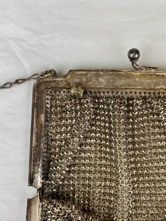 Antique Edwardian Chainmail Mini Enamel Coin Purse / … - Gem