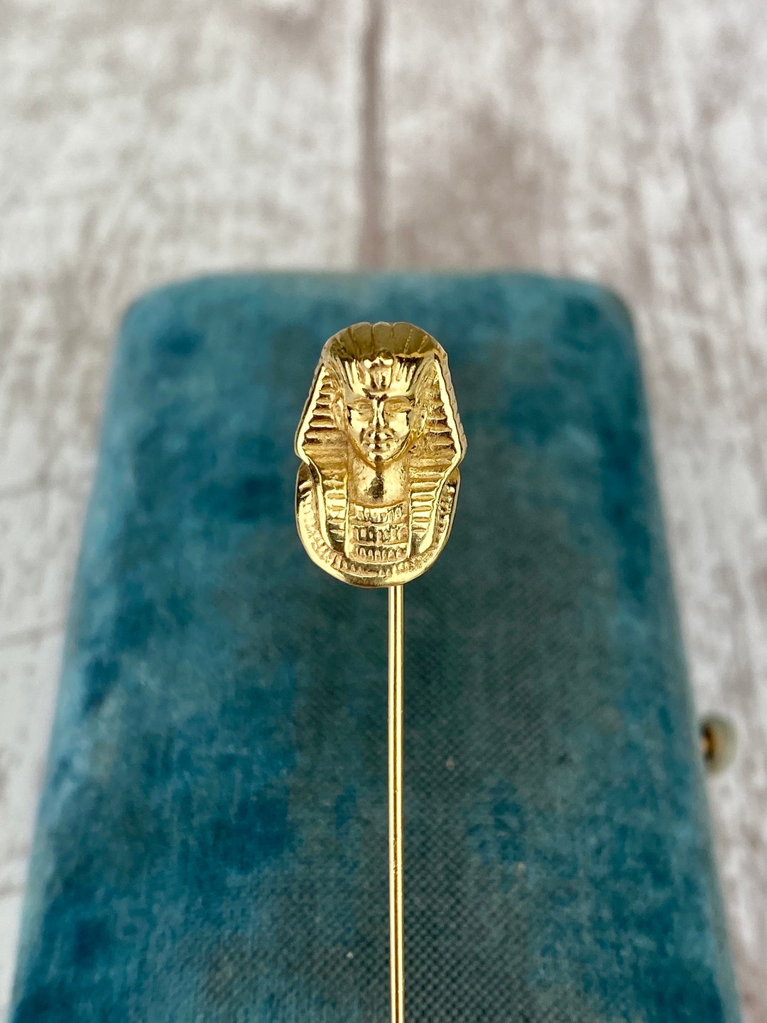 Vintage Solid 10k Yellow Gold King Tut Tutankamon Egyptian King Stick ...