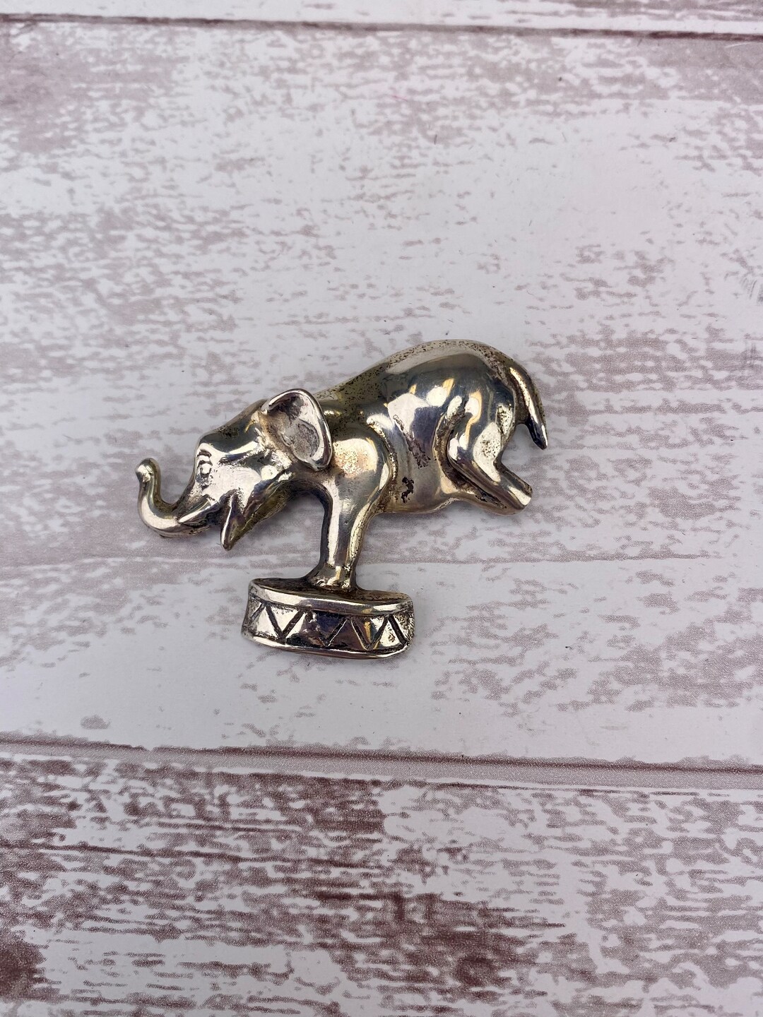 Vintage 1960s Cast Sterling Silver Circus Elephant Drum Dancer Brooch ...