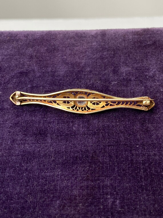 Antique Victorian filigree long solid white and yello… - Gem