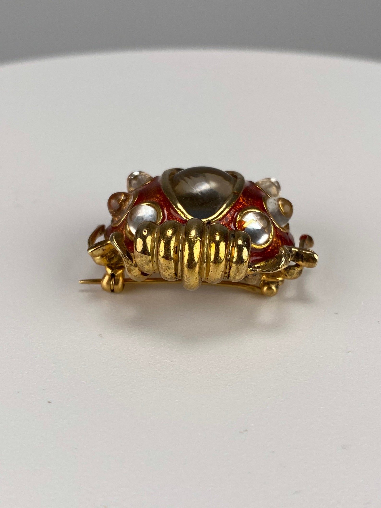 RARE Vintage Retro Lady Bug Jelly Belly Gold Toned Sterling Silver ...