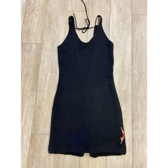 Antique Early 1930s Jantzen Wool Knit Black Swim Suit… - Gem
