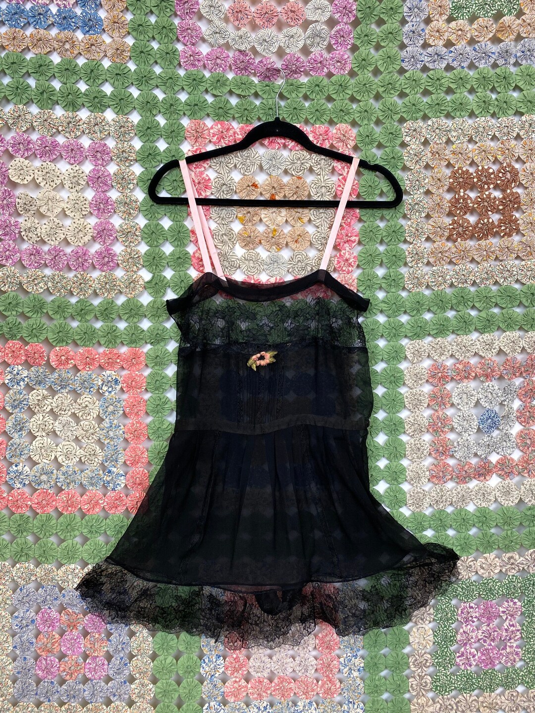 Rare Vintage 1920s Black Silk Chiffon and Lace Teddy With Pink - Etsy