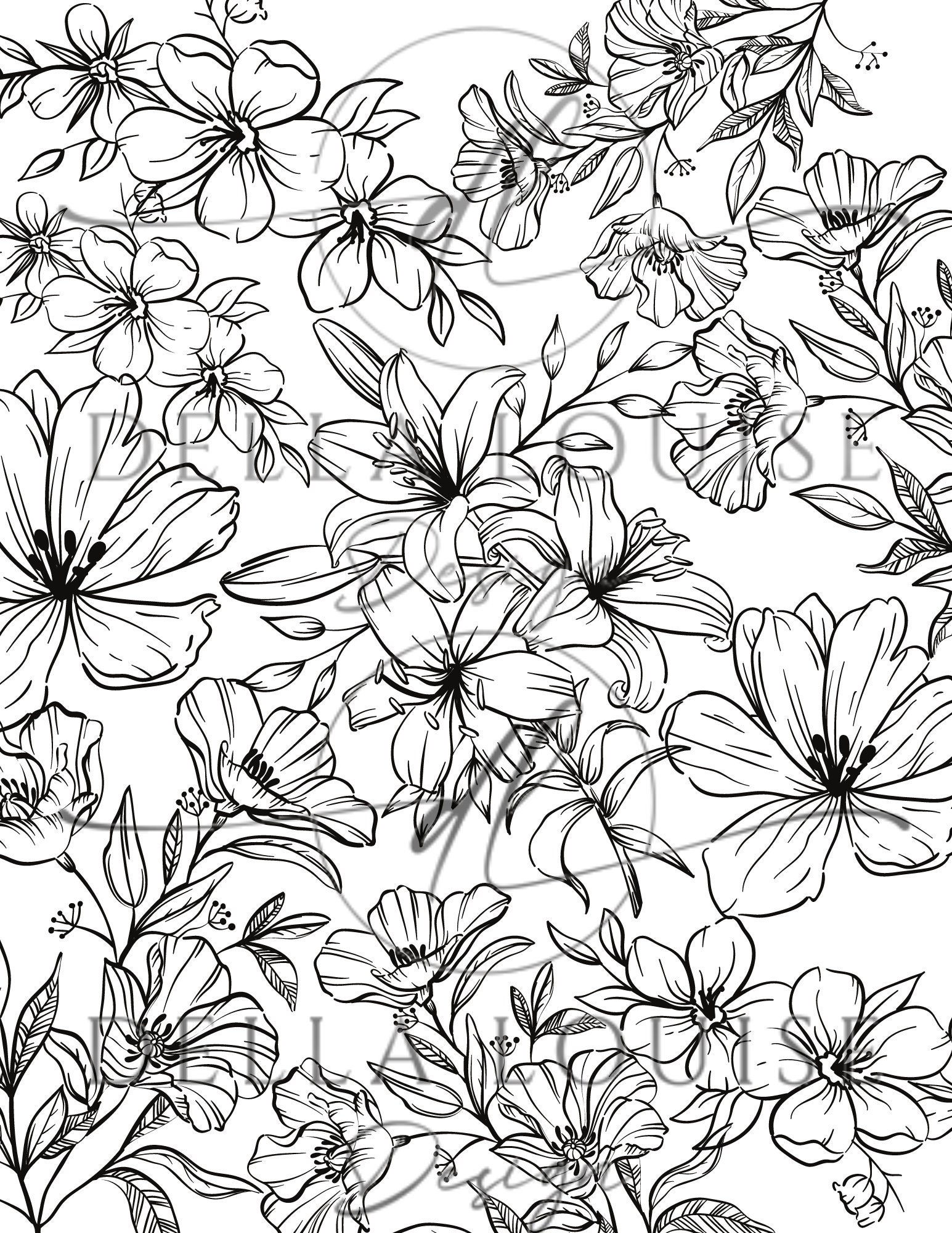 Flower SVG Digital Download Floral Background - Etsy