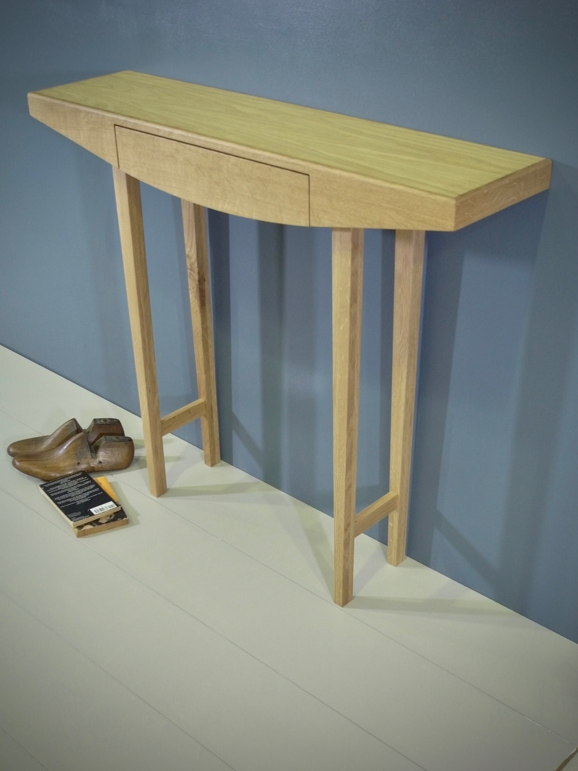 Hallway Console Table With Drawer in Oak Wood, Modern Design and ...