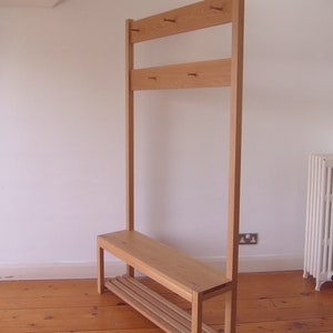 Oak Hallway Bench, Coat and Shoe Rack for Hallways, Entranceways or ...