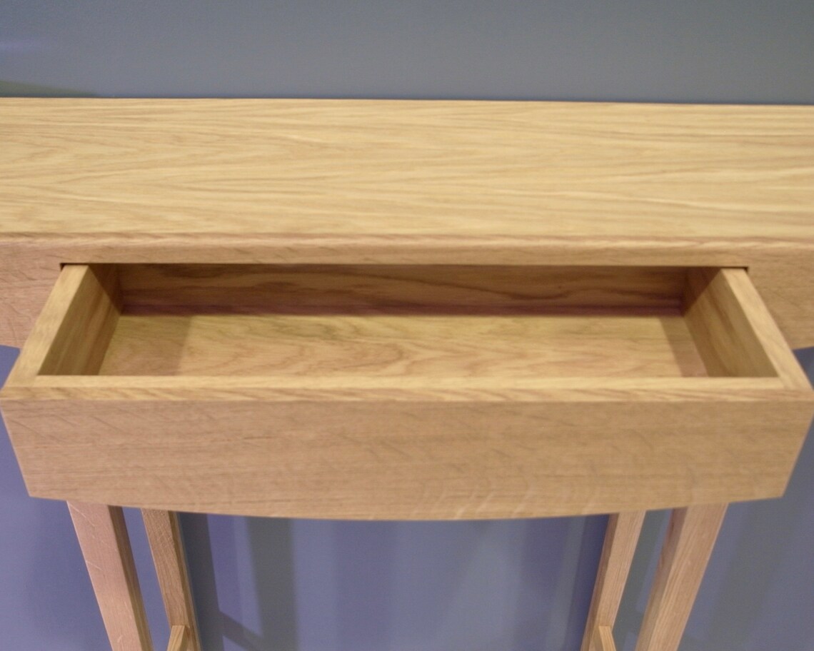 Hallway Console Table With Drawer in Oak Wood, Modern Design and ...