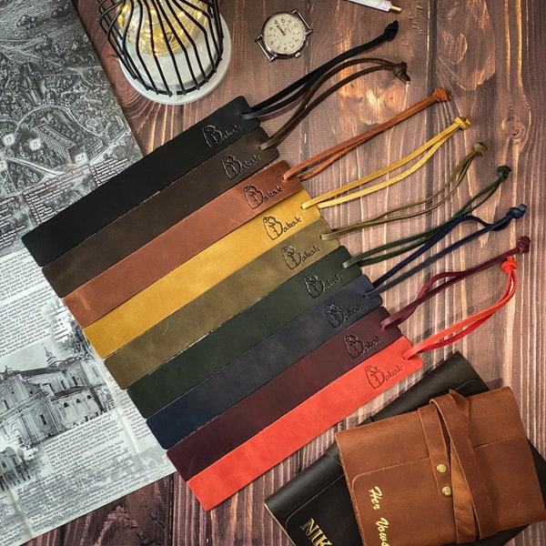 Leather Bookmark for Men - Etsy