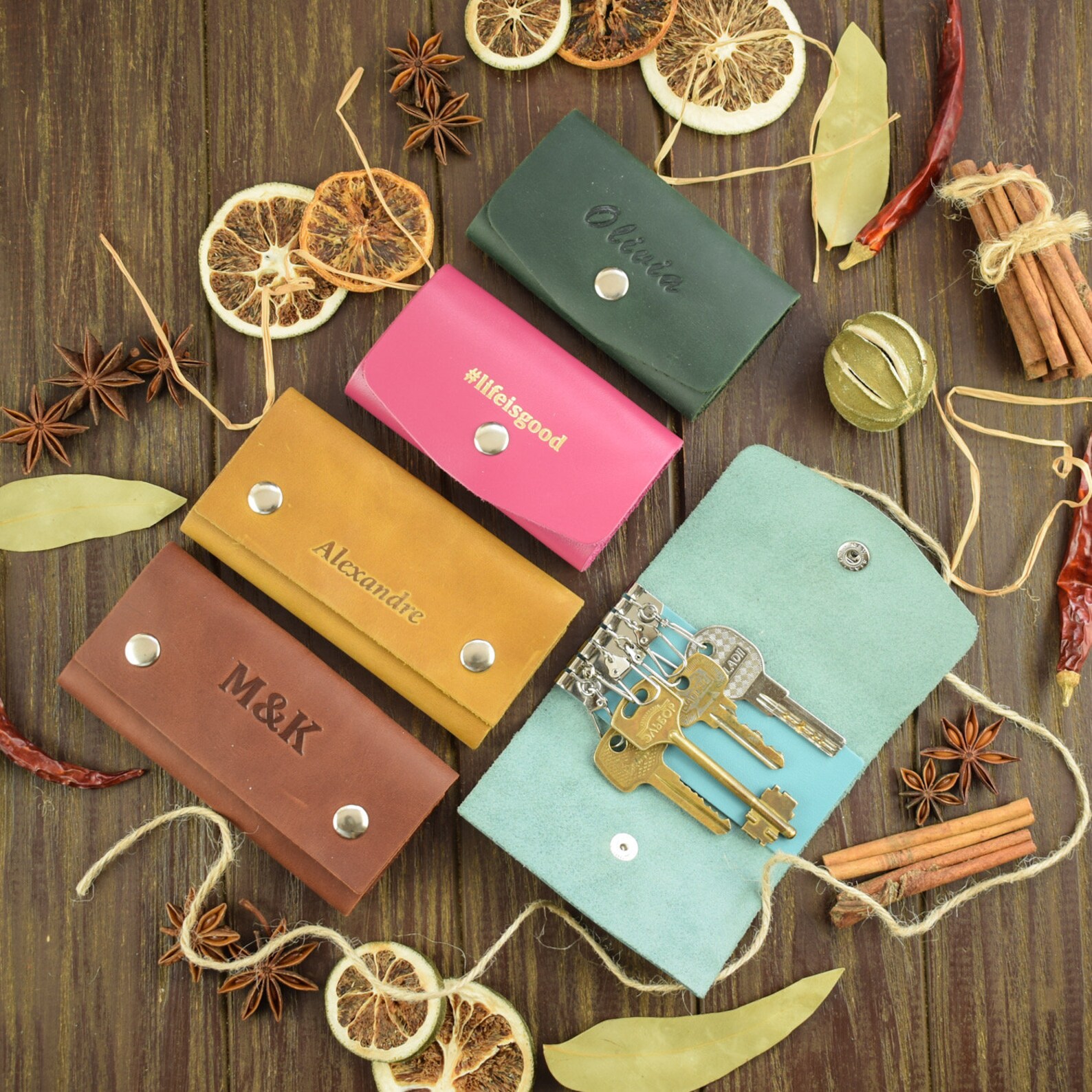 BABAK Leather Key Wallet/leather Key Holder Case/2 SIZES - Etsy