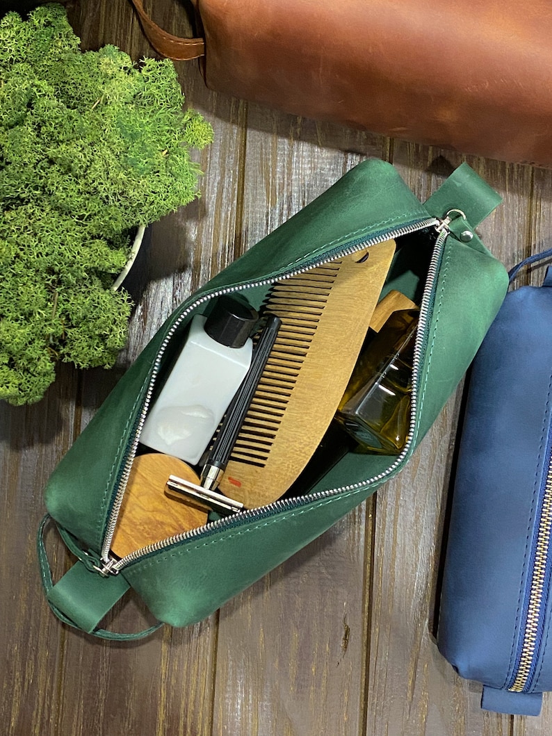 Personalized Leather Toiletry Bag Men/leather Dopp Kit for - Etsy