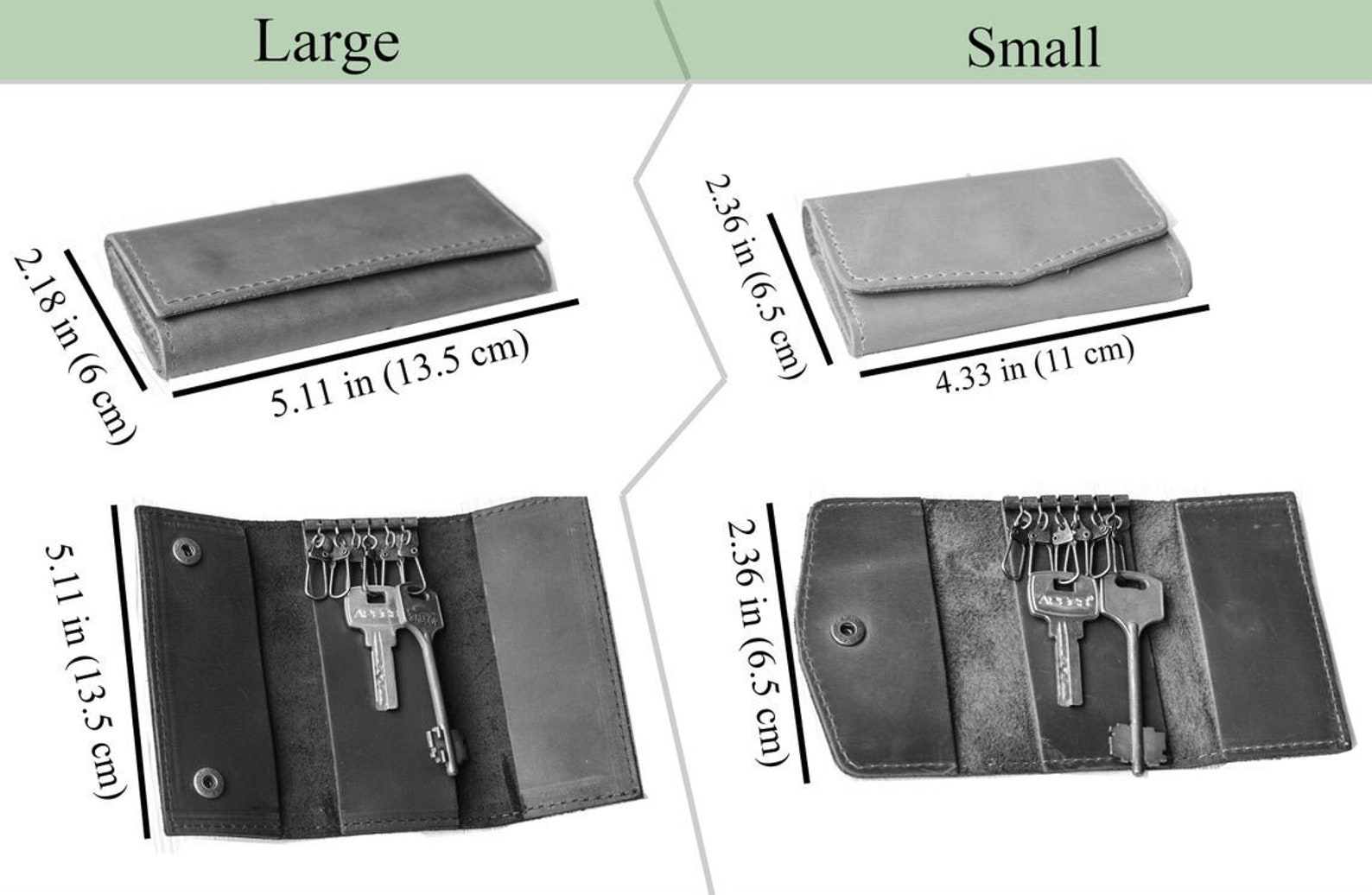 BABAK Leather Key Wallet/leather Key Holder Case/2 SIZES - Etsy