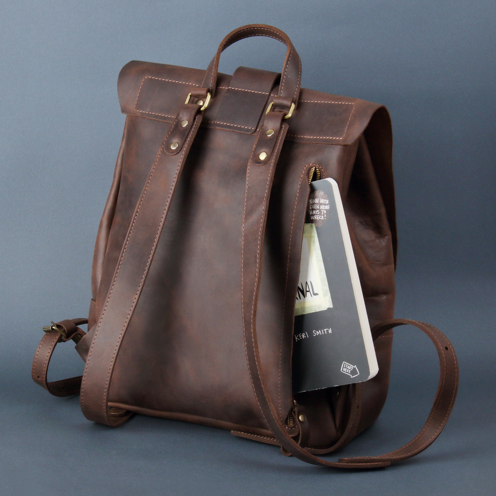 Full Grain Leather Backpack Women/mens Laptop Backpack/personalized ...