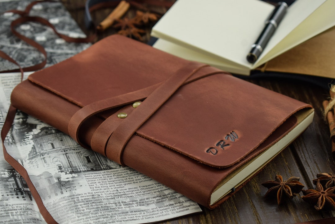 Personalized Leather Notebook Cover A5, A4, A6/refillable Travel ...