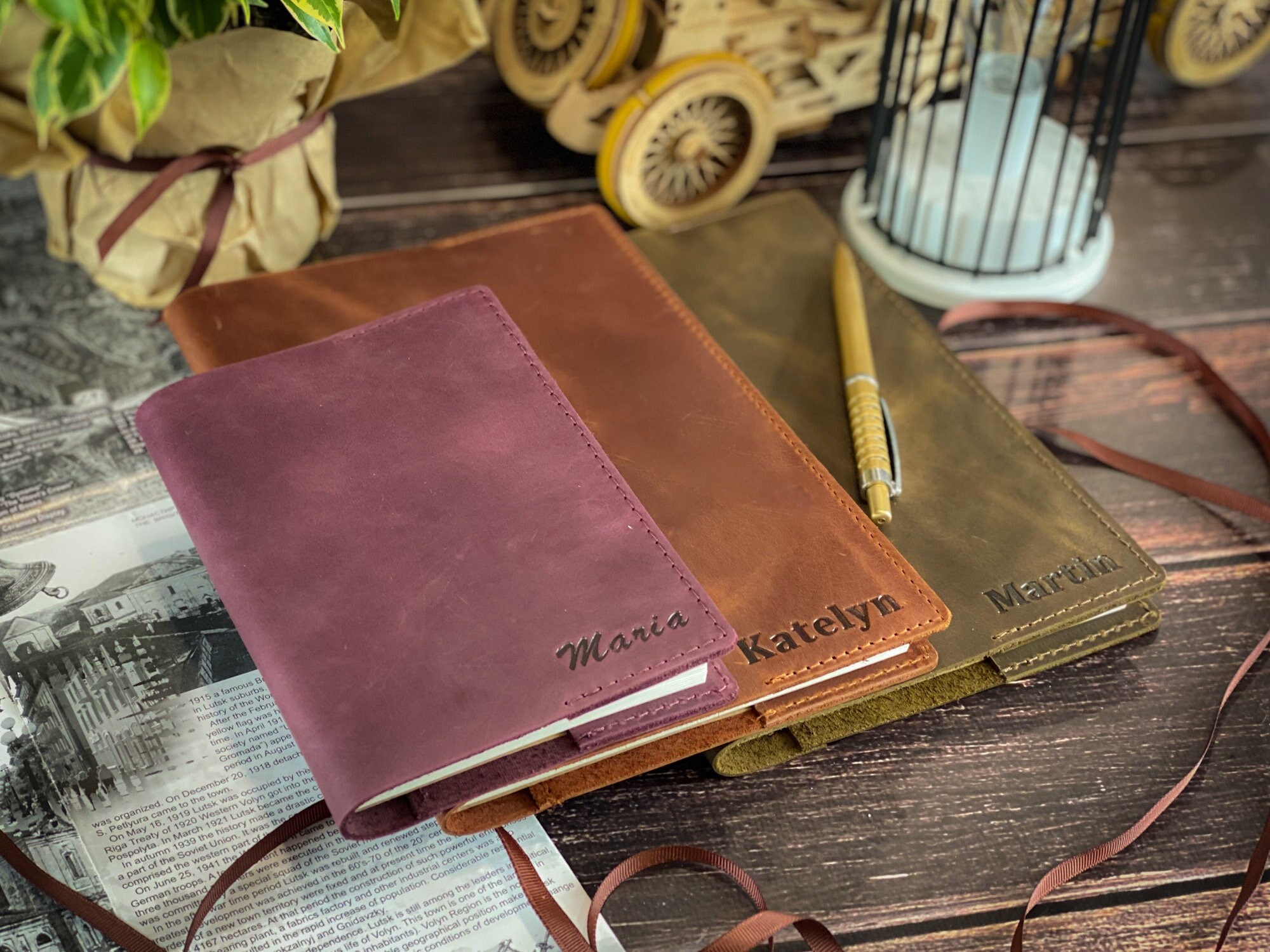 Personalized Leather Notebook A4a5a6/refillable - Etsy