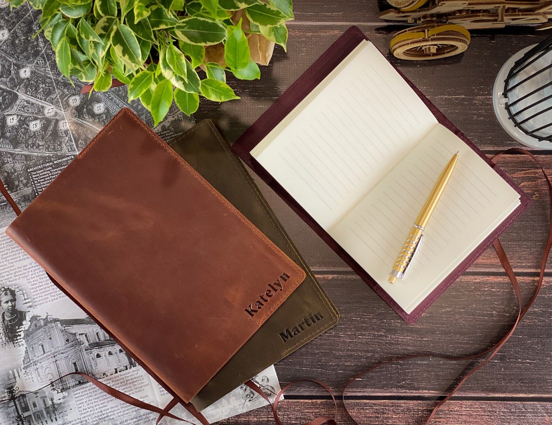 Personalized Leather Journal Refillable | Notebook Cover + Paper Refill ...