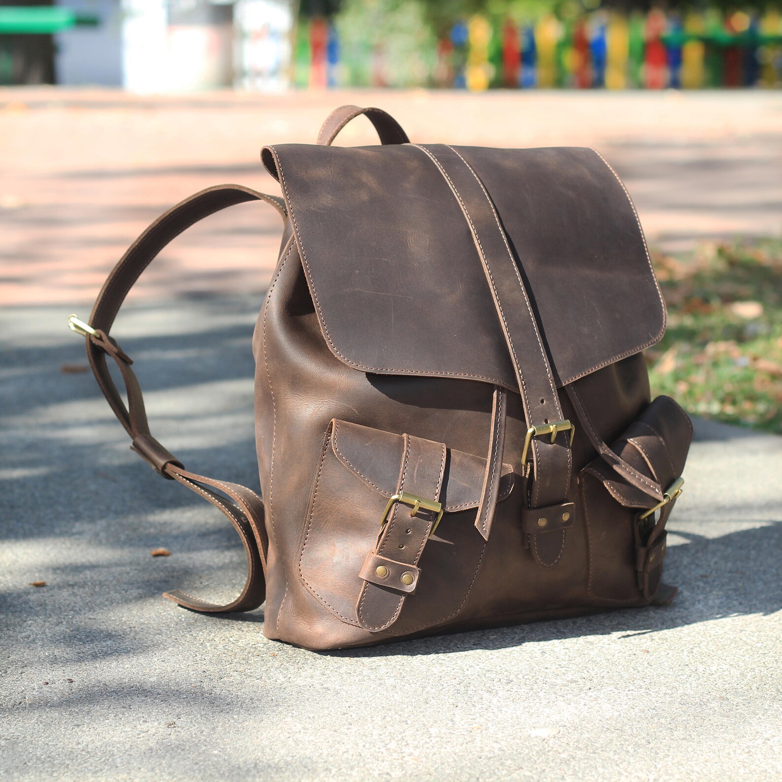 Personalized FULL GRAIN Leather Backpack Perfect Leather - Etsy