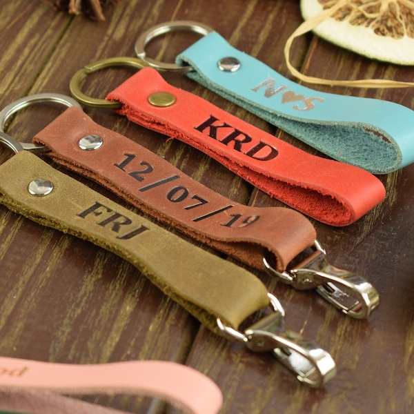 Leather Keychain - Etsy
