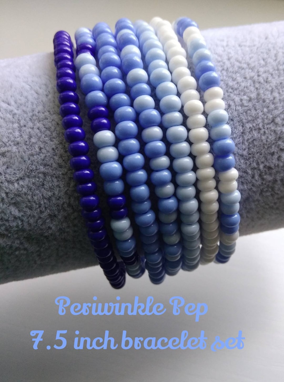 Periwinkle Pep, Ladies/girls 7.5 Inch Beaded Bracelet Set, - Etsy