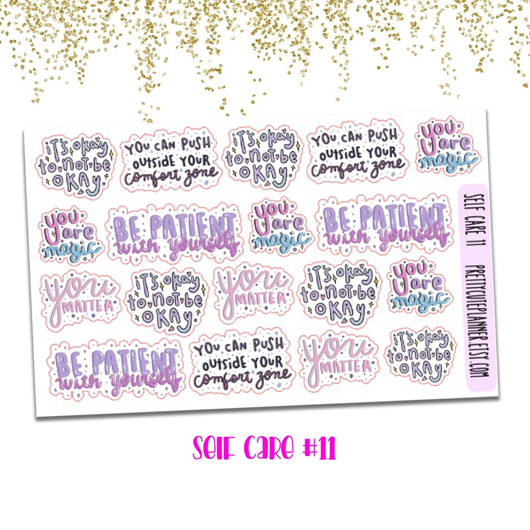 Self Care Doodle Stickers 11 Self Care Stickers Self Care - Etsy