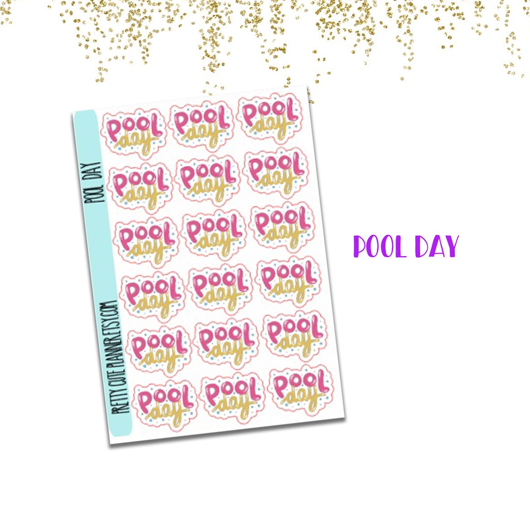 Pool Day Stickers Summer Stickers Summer Fun Stickers - Etsy