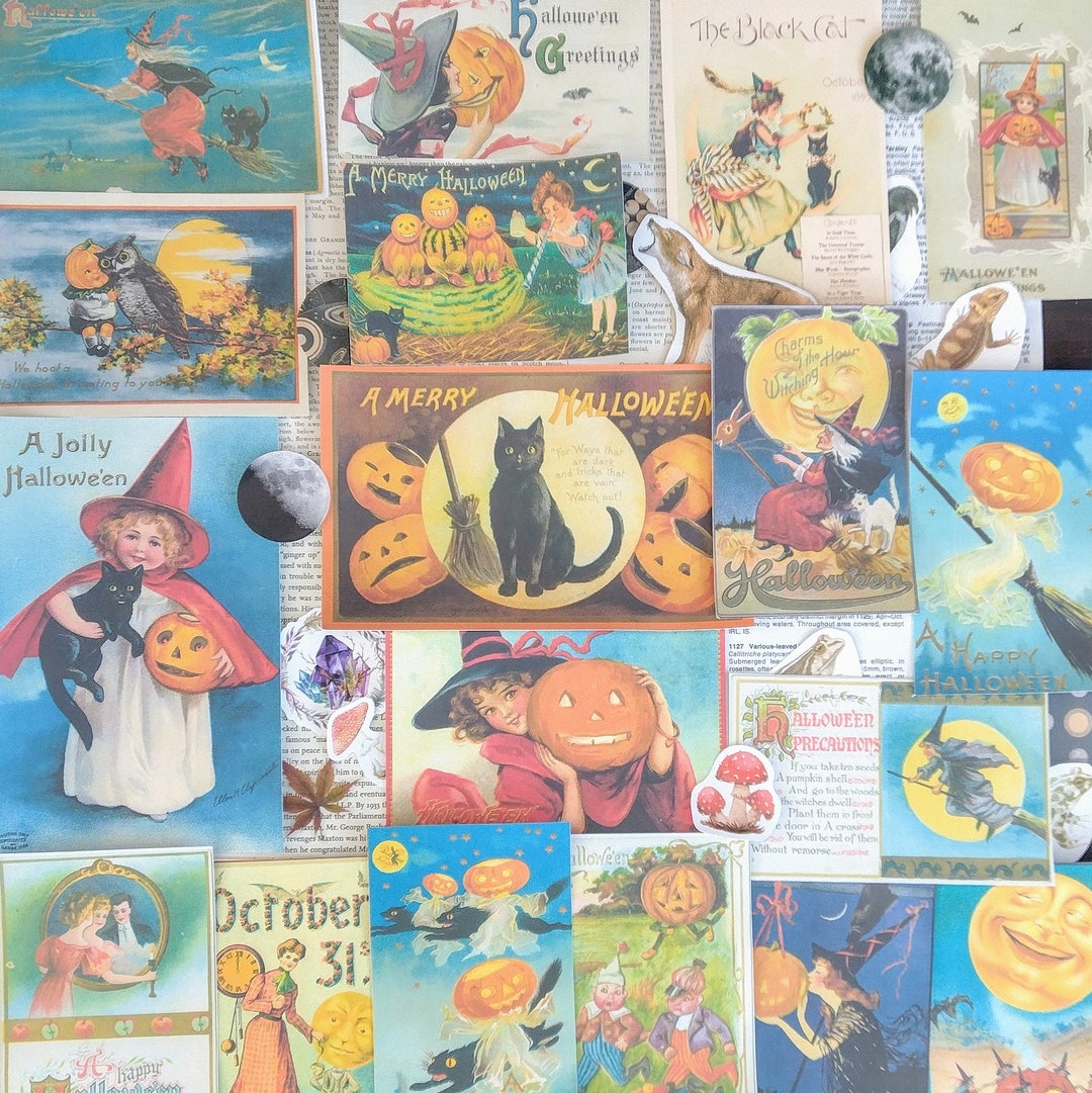 Vintage Halloween Witchy Ephemera Pen Pal Kit Witch Spooky - Etsy