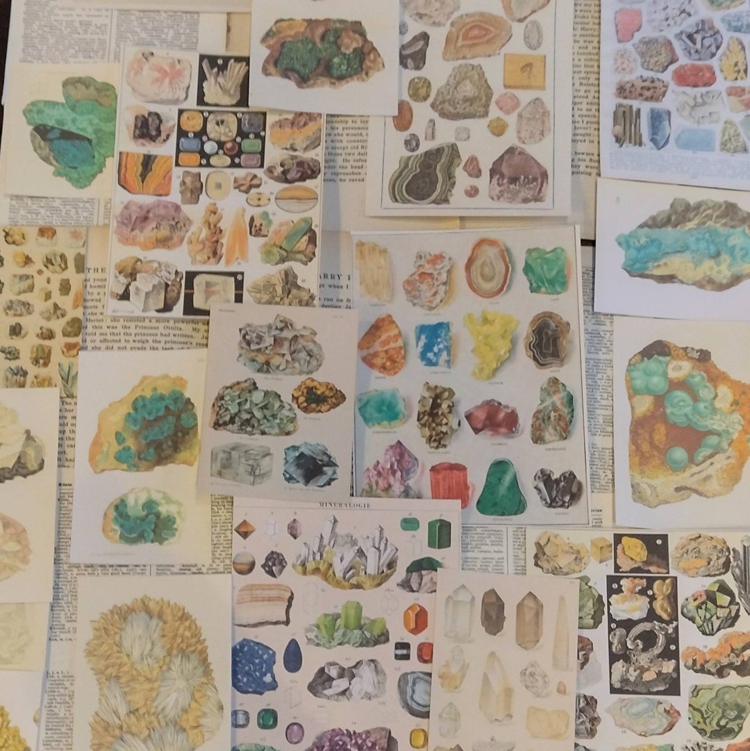 Crystals, Gemstones and Minerals Book of Shadows Botanical Ephemera Pen ...