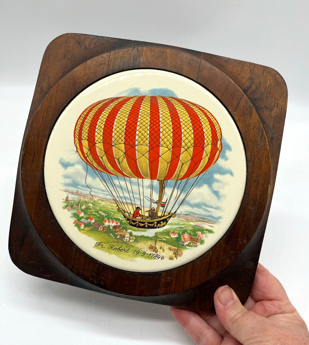 Thomas Swain Paris Hot Air Balloon Scene Vintage Trivet / Fr. Robert 19 ...