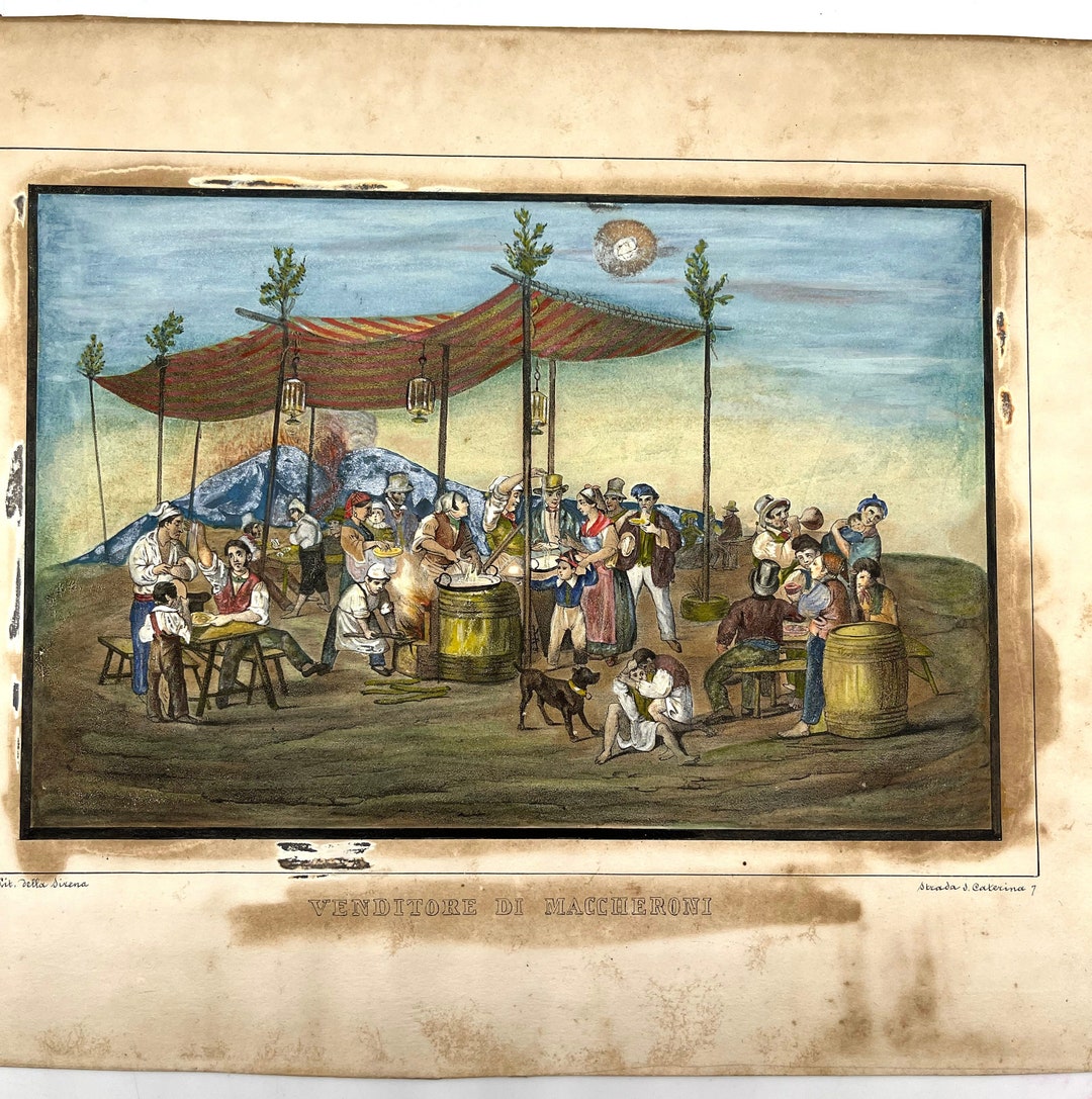 Antique Italian Art Print / Very Old / Thick Paper / Venditore Di ...