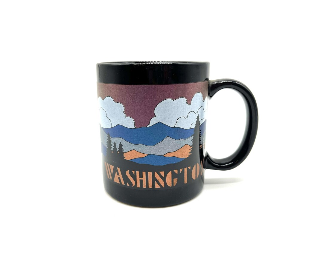 Vintage Washington State Coffee Mug / Tourist Coffee Cup / Mountains ...