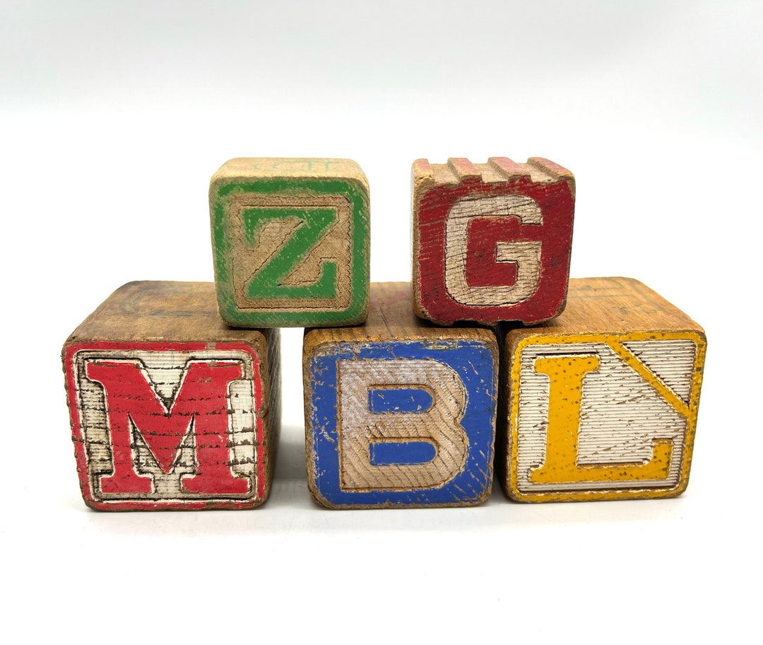 5 Vintage Building Blocks / Old From 1950 or 1960's / Cool Vintage ...