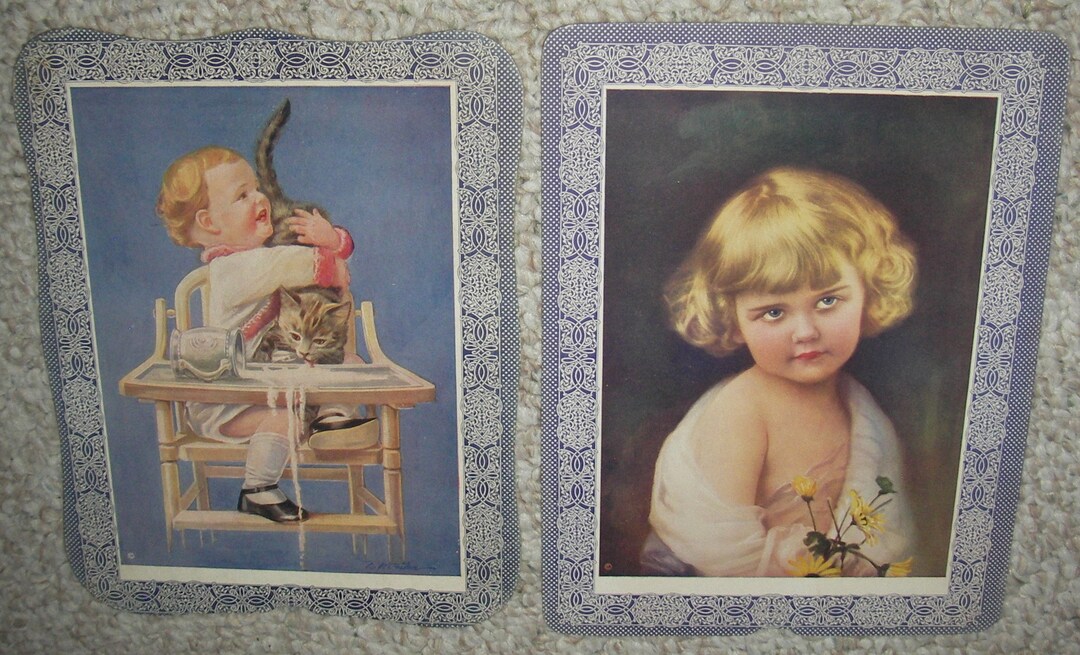 Retro Art Print of Child Holding Cat Paddle Board - Etsy