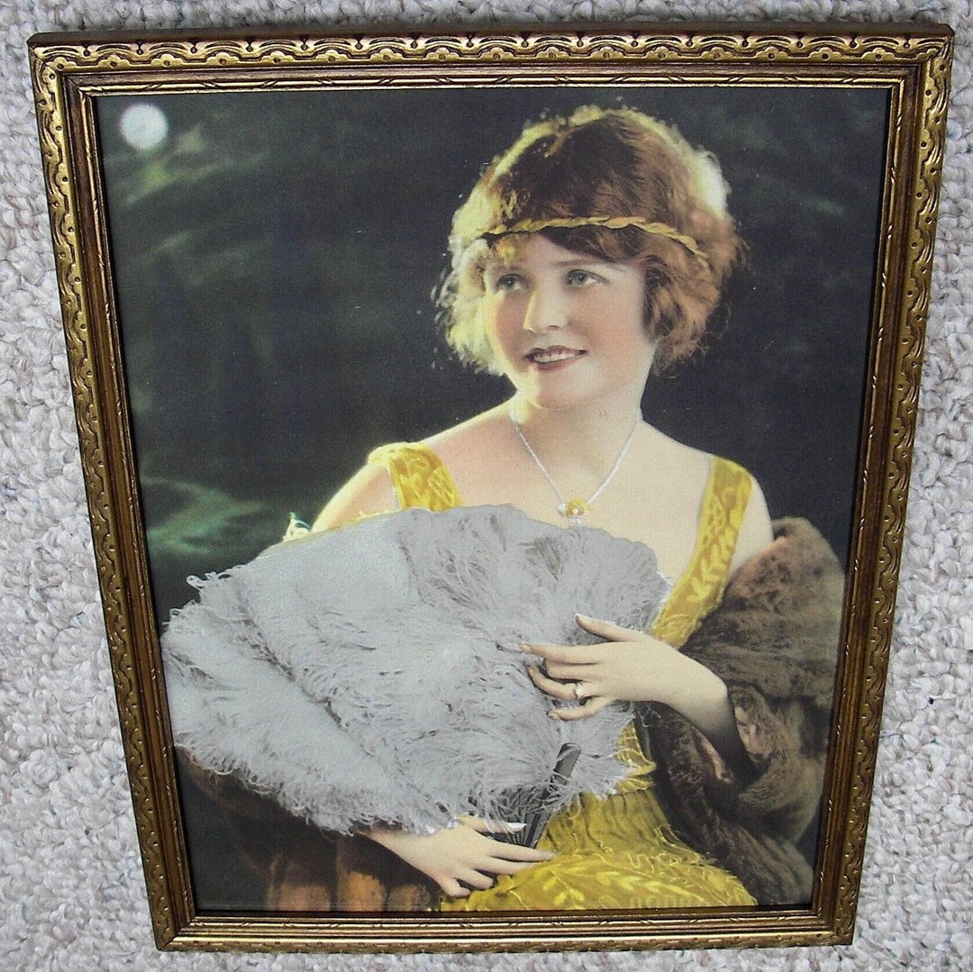 Vintage 1920s Flapper Art in Elegant Gold Deco Frame - Etsy
